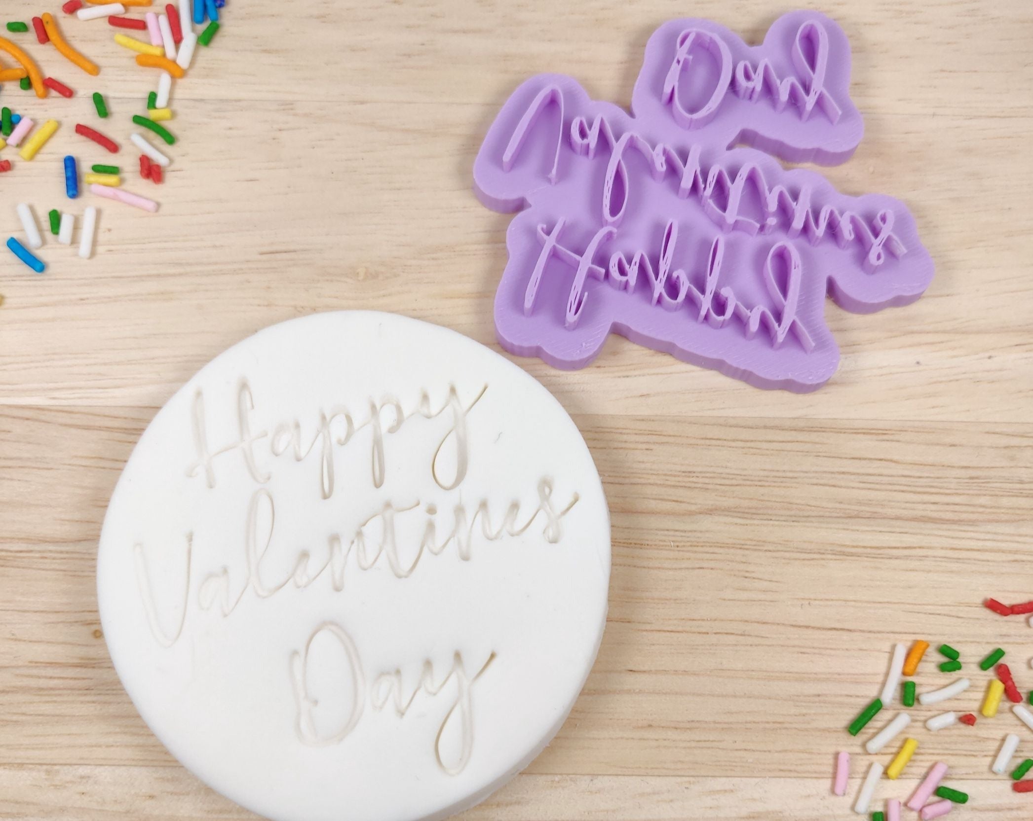 Happy Valentine's Day Cookie Fondant Stamp – Sweet As Cakes NZ
