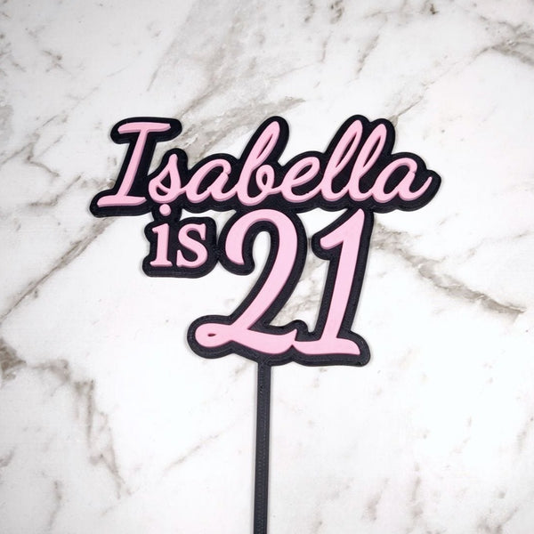 Two Layer Custom Name/Number Birthday Topper - Style 1 – Sweet As Cakes NZ