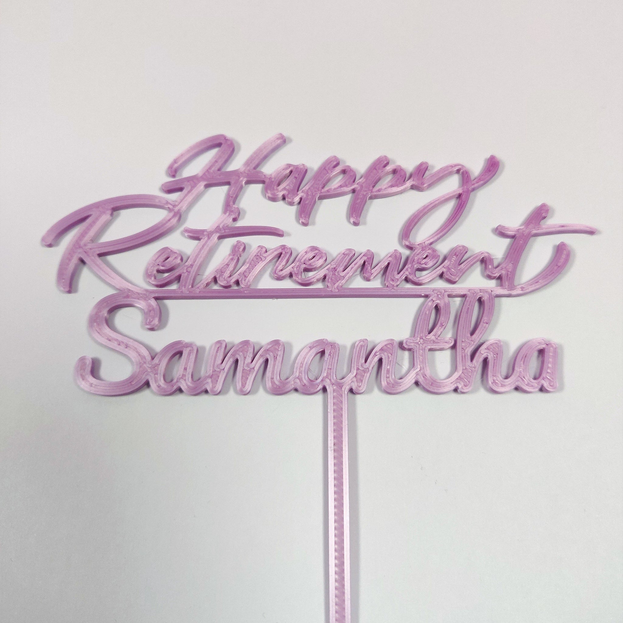 Custom Happy Retirement 3D Printed Cake Topper – Sweet As Cakes NZ